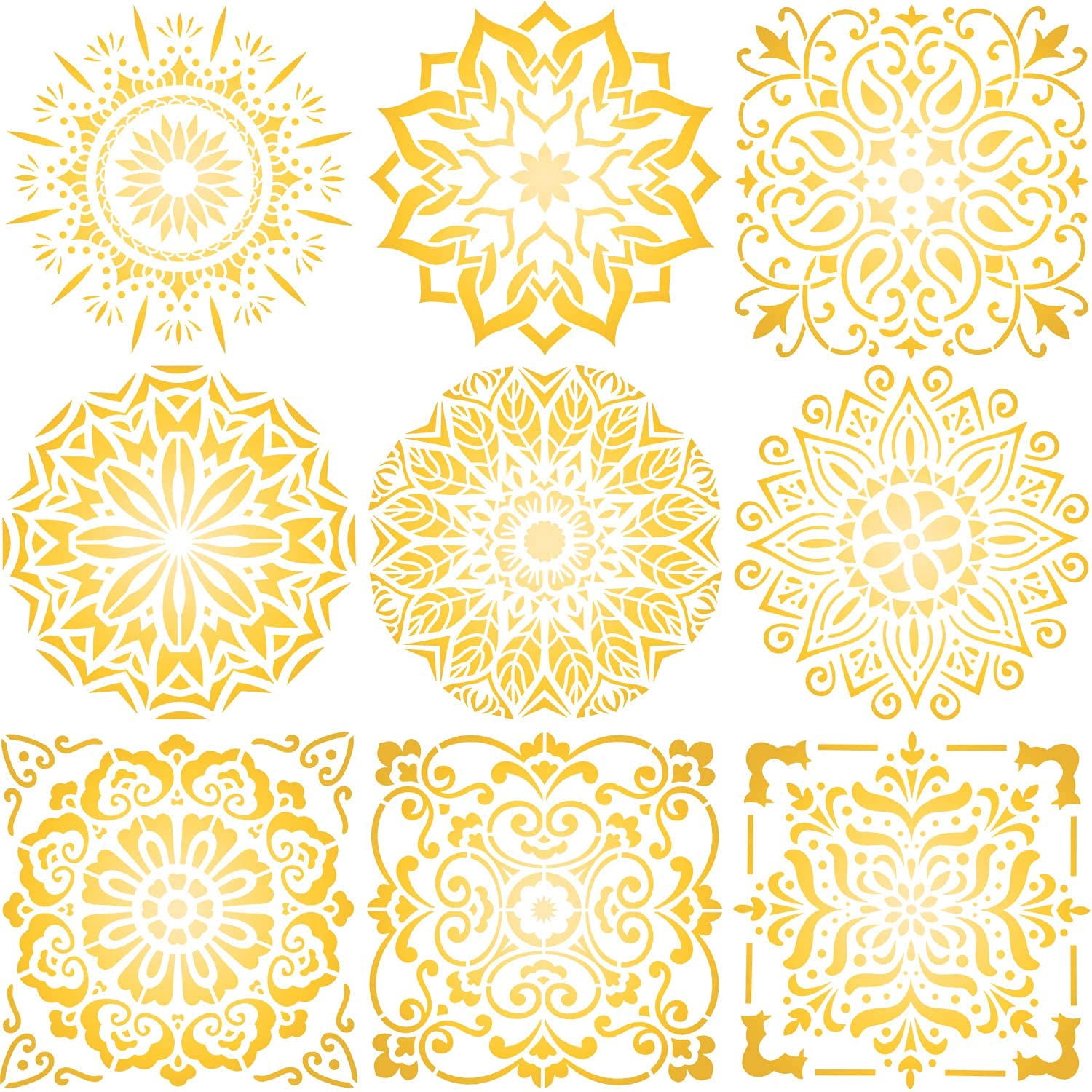 Ivanas 12 x 12 Inch Large Size Reusable Stencil Mandala Stencil Laser ...