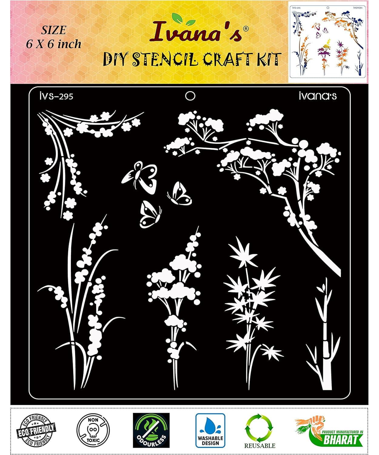 Ivanas Flower Collection Reusable Stencil for Art Craft DIY Decorative ...