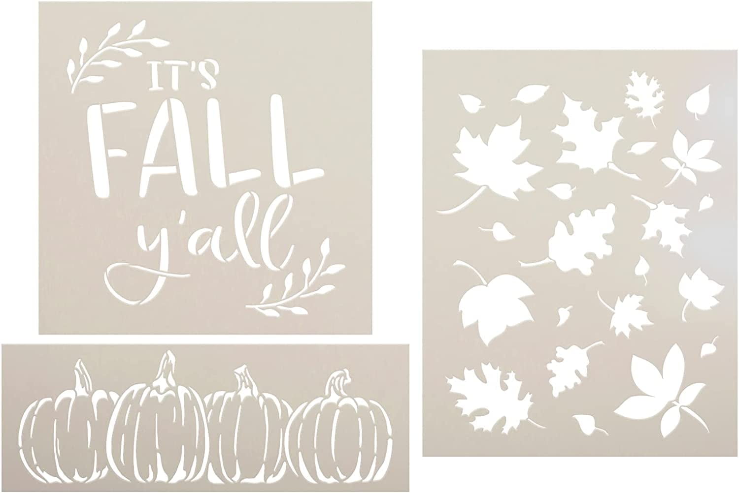Ivanas Its Fall Yall with Pumpkins Leaves Stencil Set Size DIY Fall ...