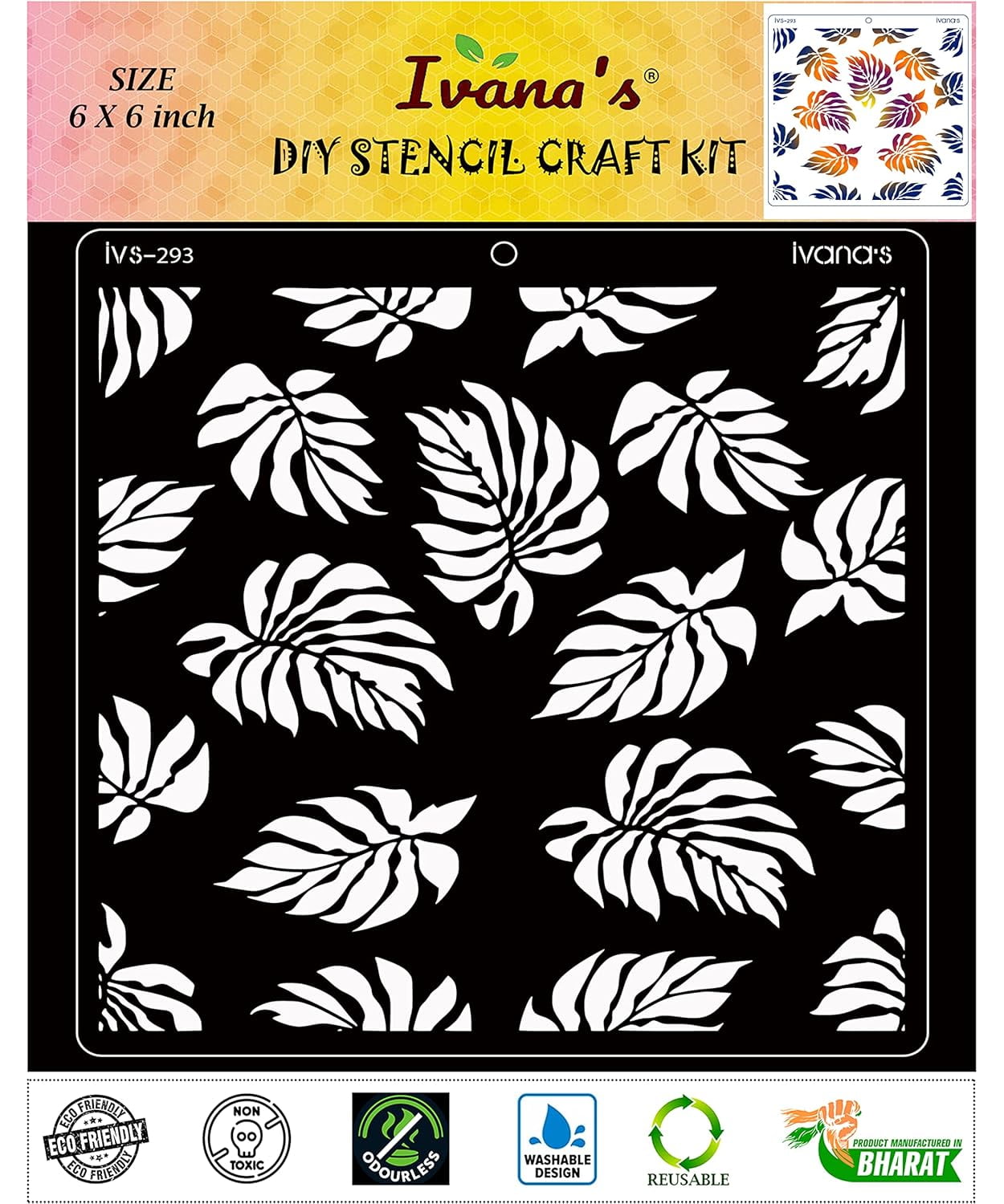 Ivanas Leaves Reusable Stencil for Art Craft DIY Decorative Stencil for ...