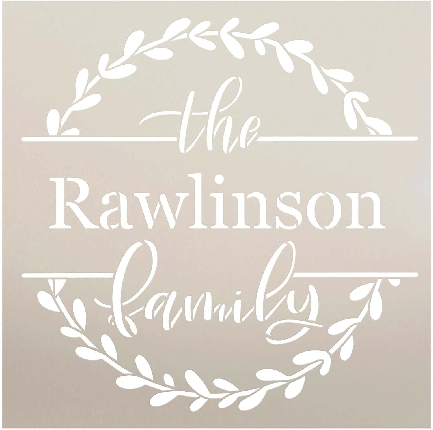 Ivanas Personalized Family Stencil with Wreath DIY Farmhouse Front Door ...