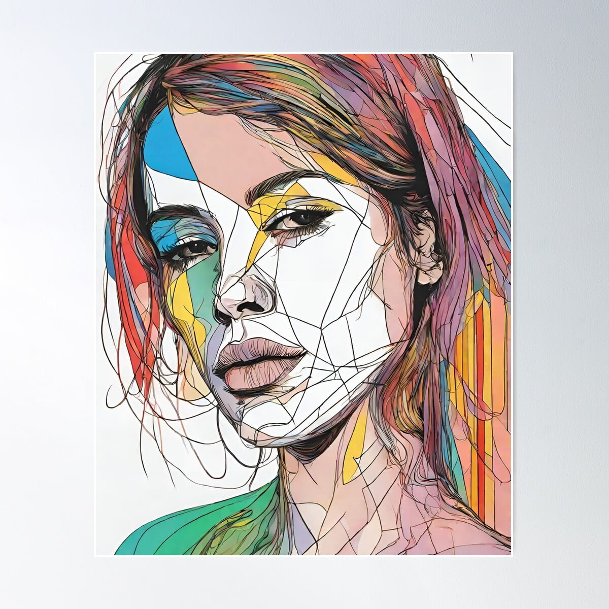 Ivanna - Colored Line Magic - Modern - Digital Art Poster Wall Art ...