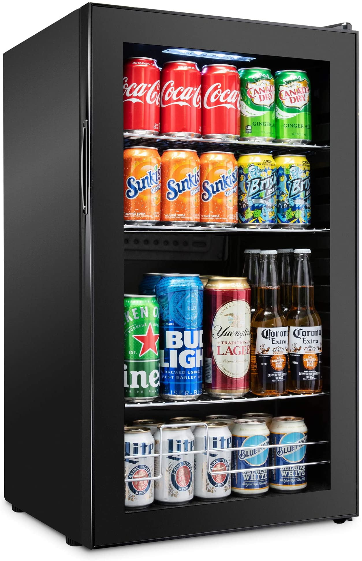 Ivation Compact Small Beer Drink Fridge, 126 Can Capacity, Freestanding ...
