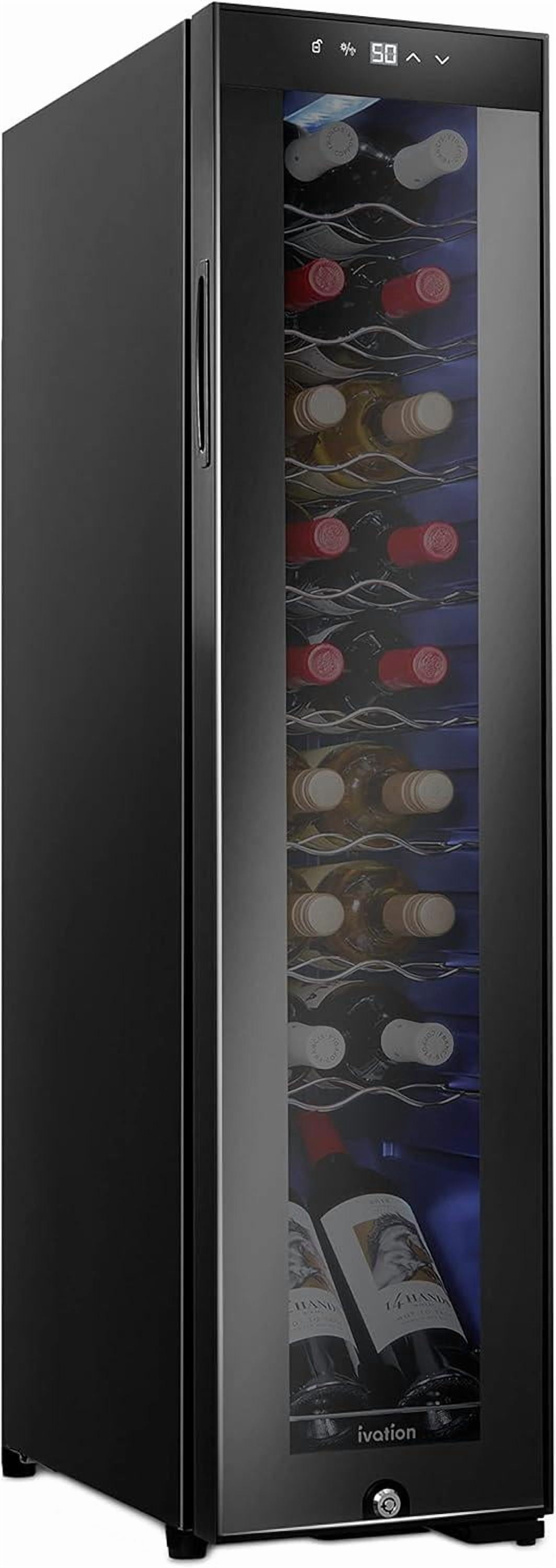 Ivation 16 Bottle Compressor Wine Cooler Refrigerator w/Lock | Large ...