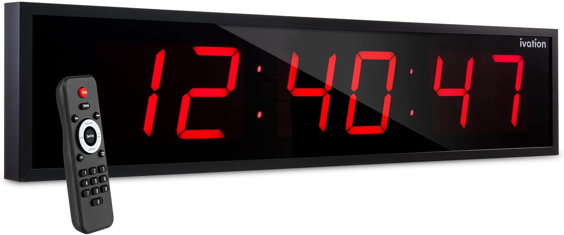 Ivation Huge 60" inch Digital LED Clock with Stopwatch, Alarms, Timer ...