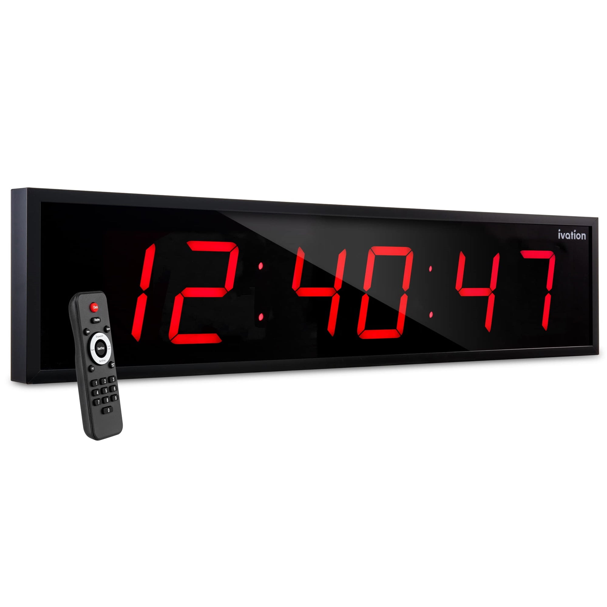 Ivation Large Digital Clock, 72" Led Wall Clock with Stopwatch, Alarms ...