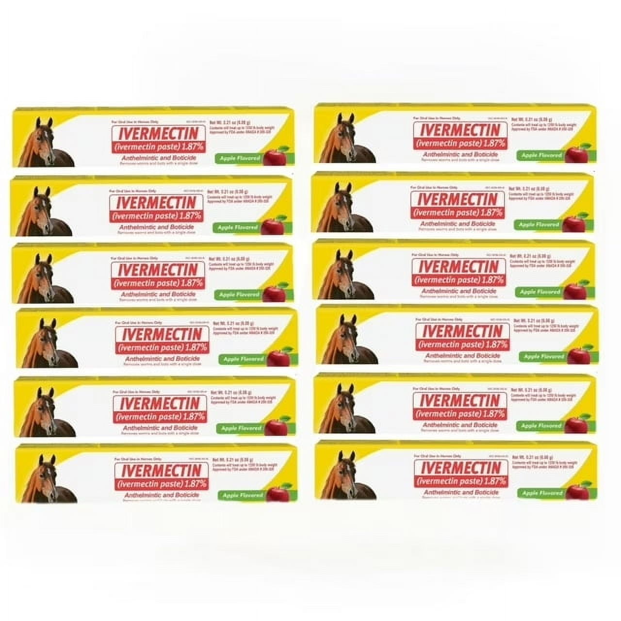Ive-rm-ectin Horse Paste 1.87% - for Horse Wormer 0.12 oz (12 Tube ...