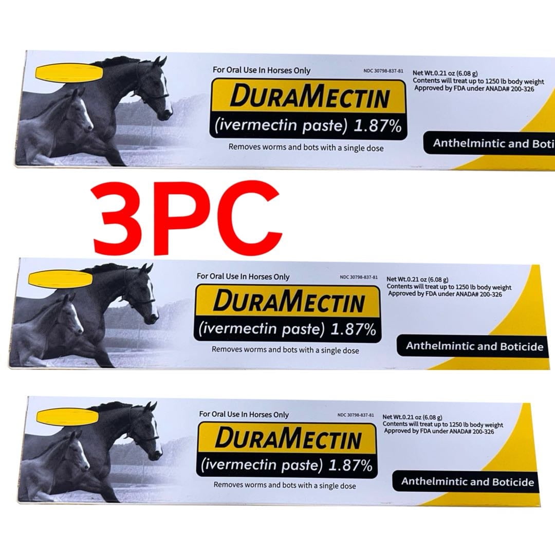 Ive-rm-ectin Horse Paste 1.87% - for Horse Wormer 0.12 oz (3 Tube) - for Horses only - Walmart.com