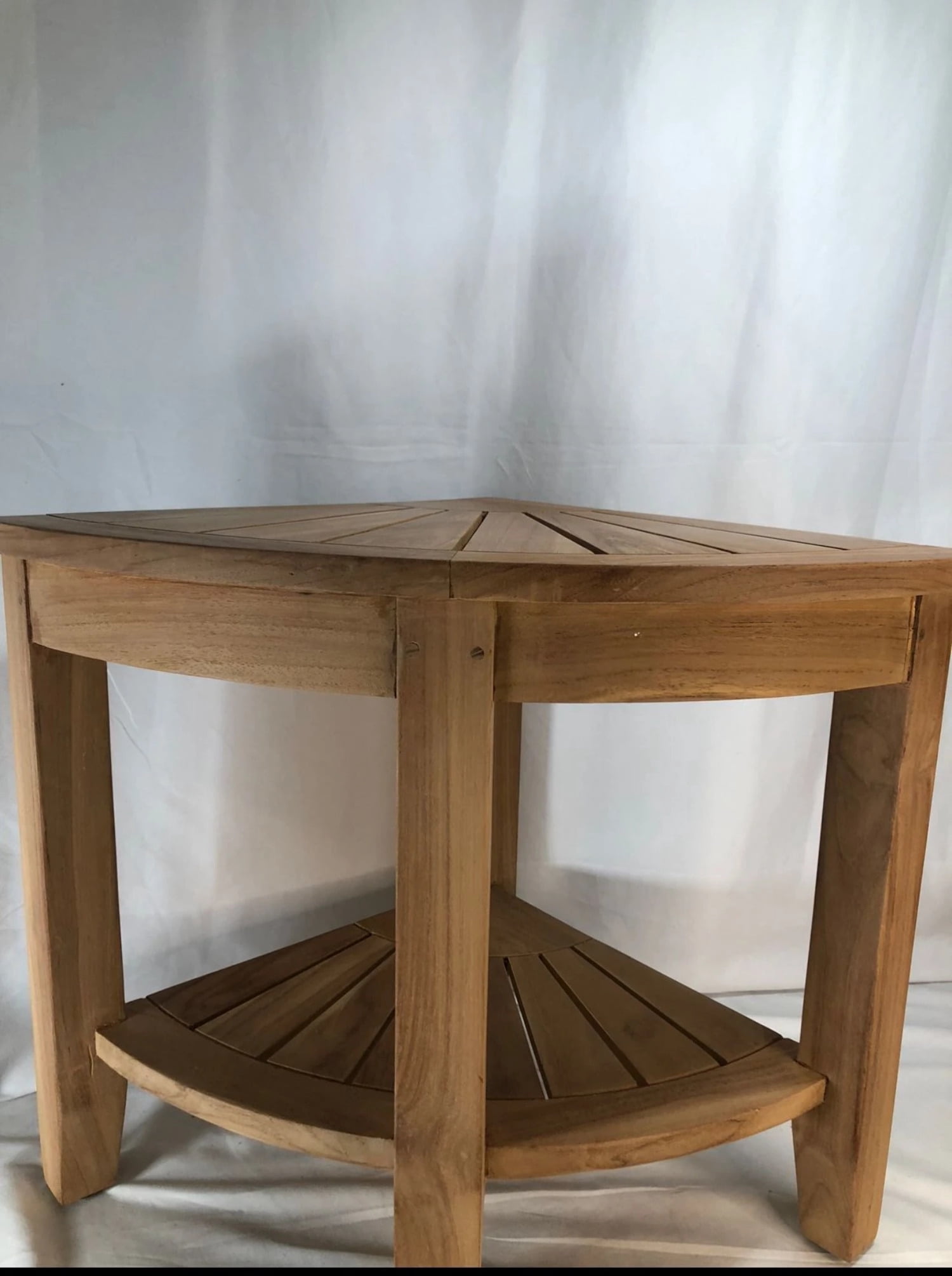 Ivena Teak Gaston Corner Shower Bench 15.3" Inch - Walmart.com