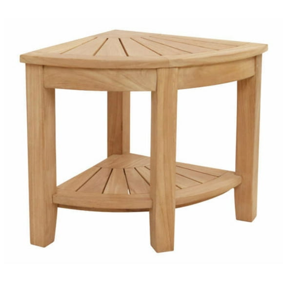 Teak Wood Corner Shower Bench