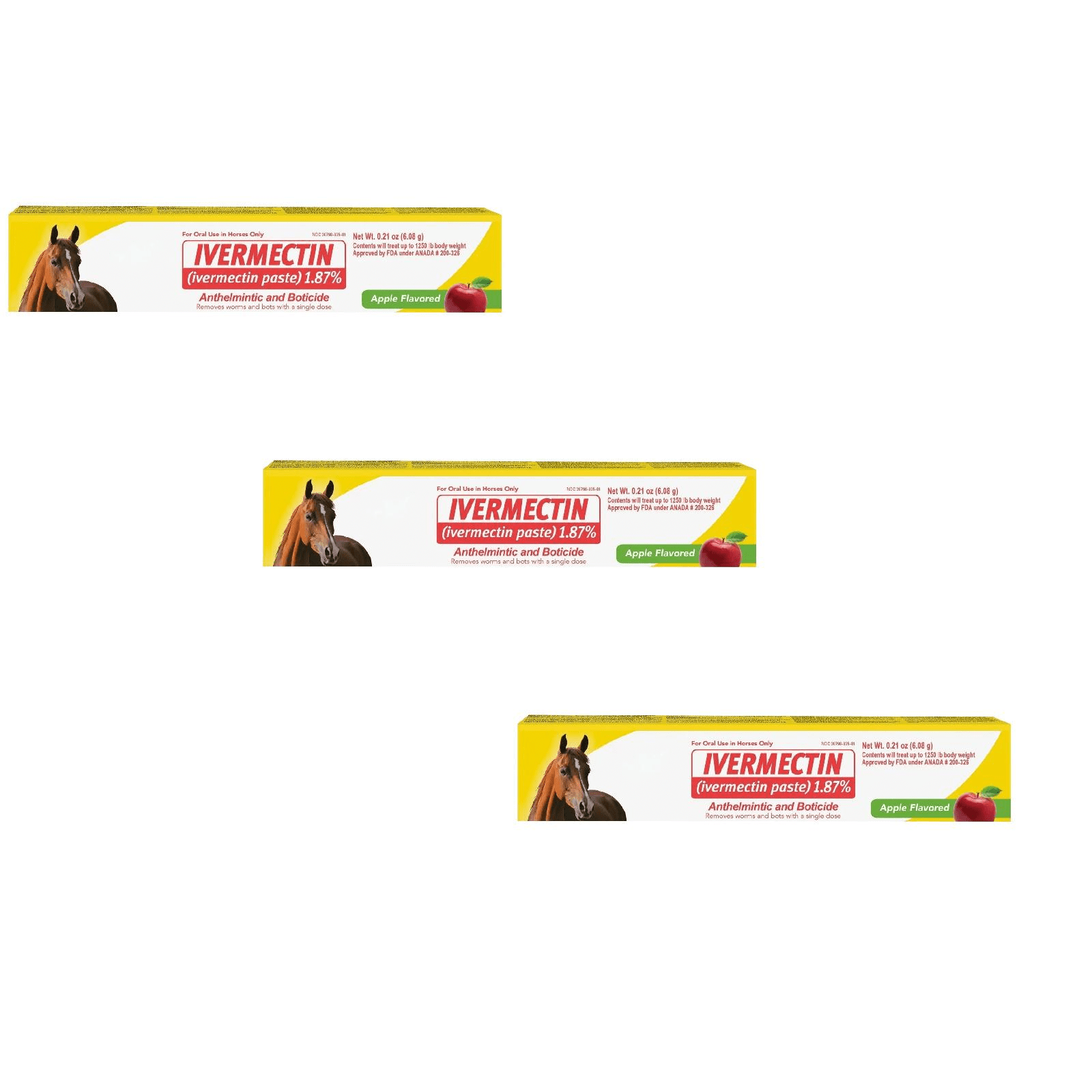 Iver-Mectin Gel Dewormer For Horses - Apple Flavored, Broad Spectrum ...