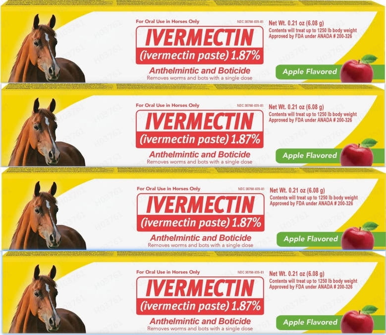 Iver-Mectin Gel Dewormer For Horses - Apple Flavored, Broad Spectrum ...