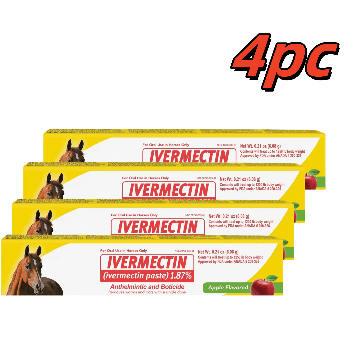 Iverme_ctin Paste,Iverme_ctin Paste Dewormer - 6.08g dose @ 1.87% Apple ...