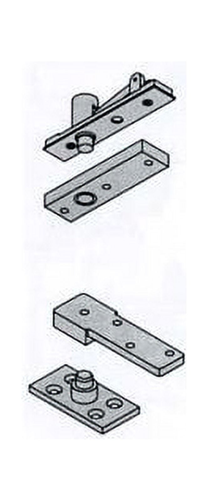 Ives 7255-Set Center Hung Base Plate Mounted Brass Pivot Set 500 Pound ...