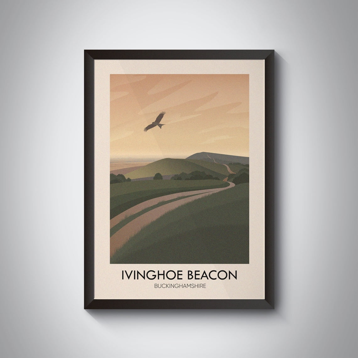 Ivinghoe Beacon Travel Poster, Buckinghamshire, Hertfordshire, The ...