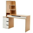 Ivinta Computer Desk with Drawers Shelves, Study Writing Table with ...