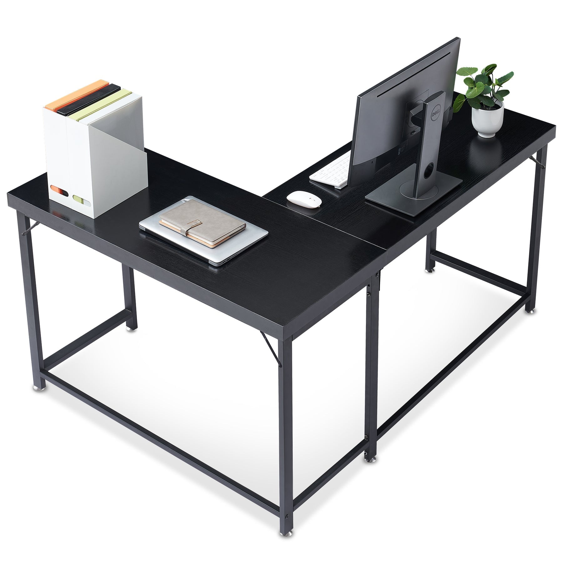 Ivinta L-Shaped Desk, Adult Lap Desks, 44" x 58", Black, 1 Count, 1 ...