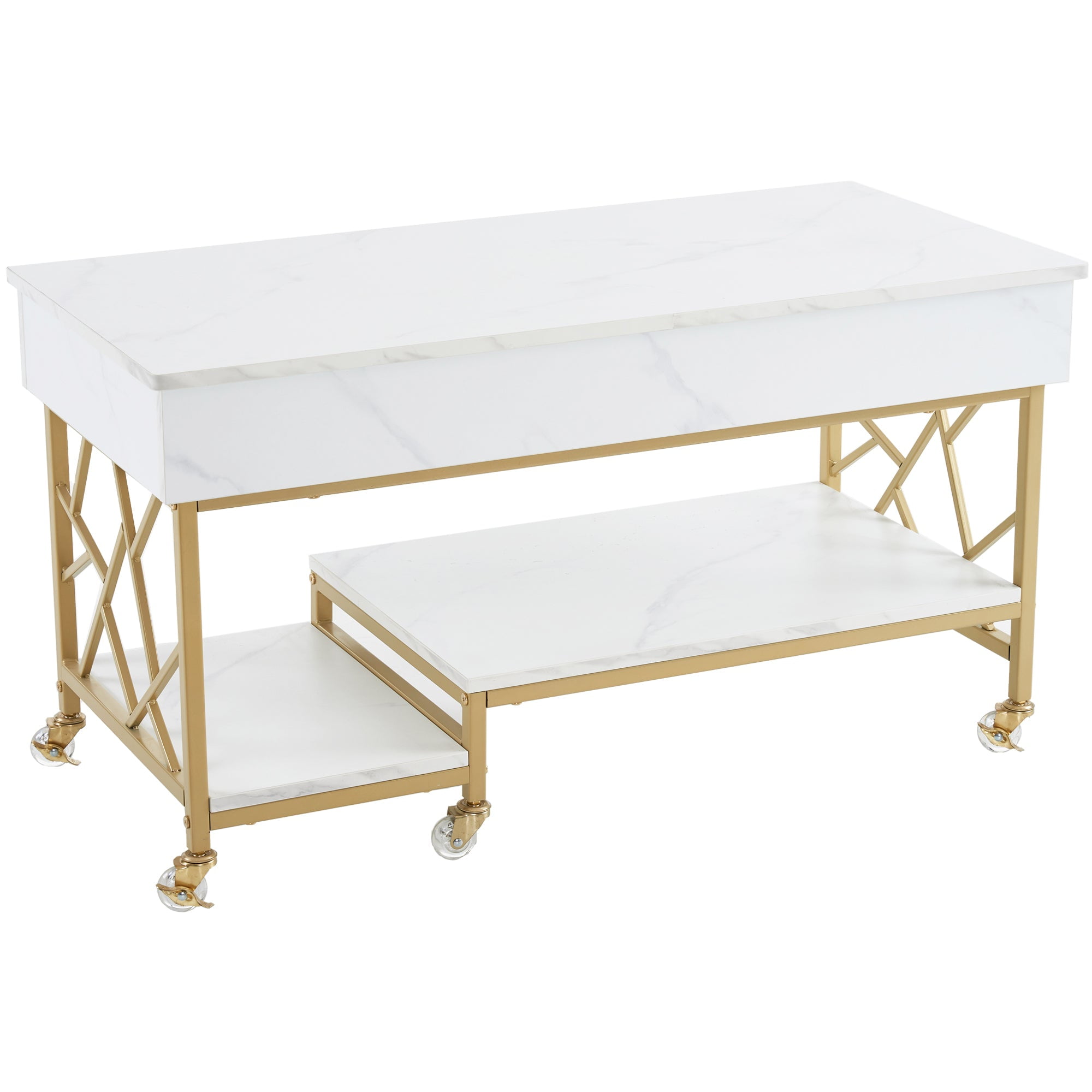 Ivinta Lift Top Coffee Table with Wheels, Wooden Lift Up Central Table with Storage for Living ...