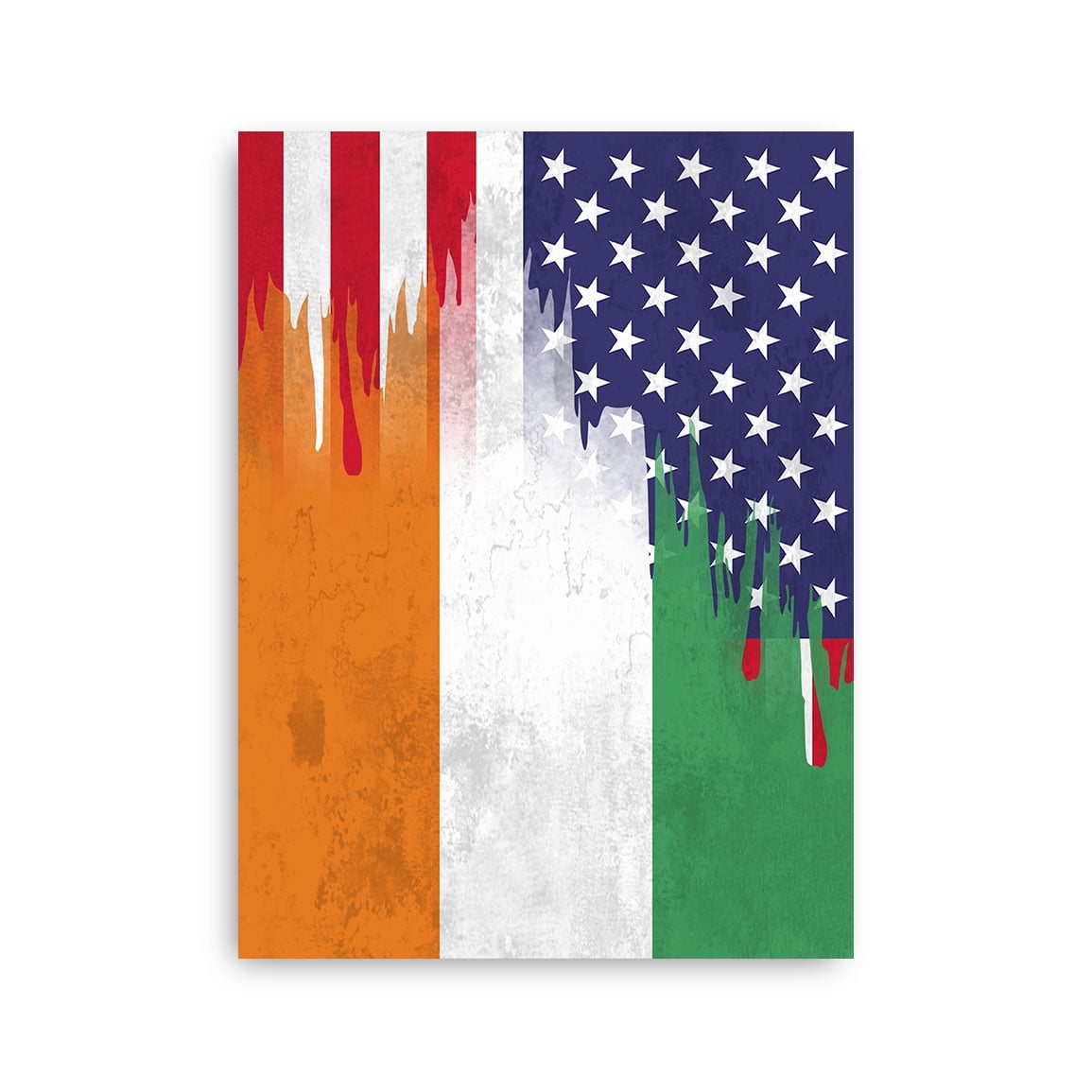 Ivorian Coast American Flag Wall Art Friendship USA Ivory Coast Roots ...