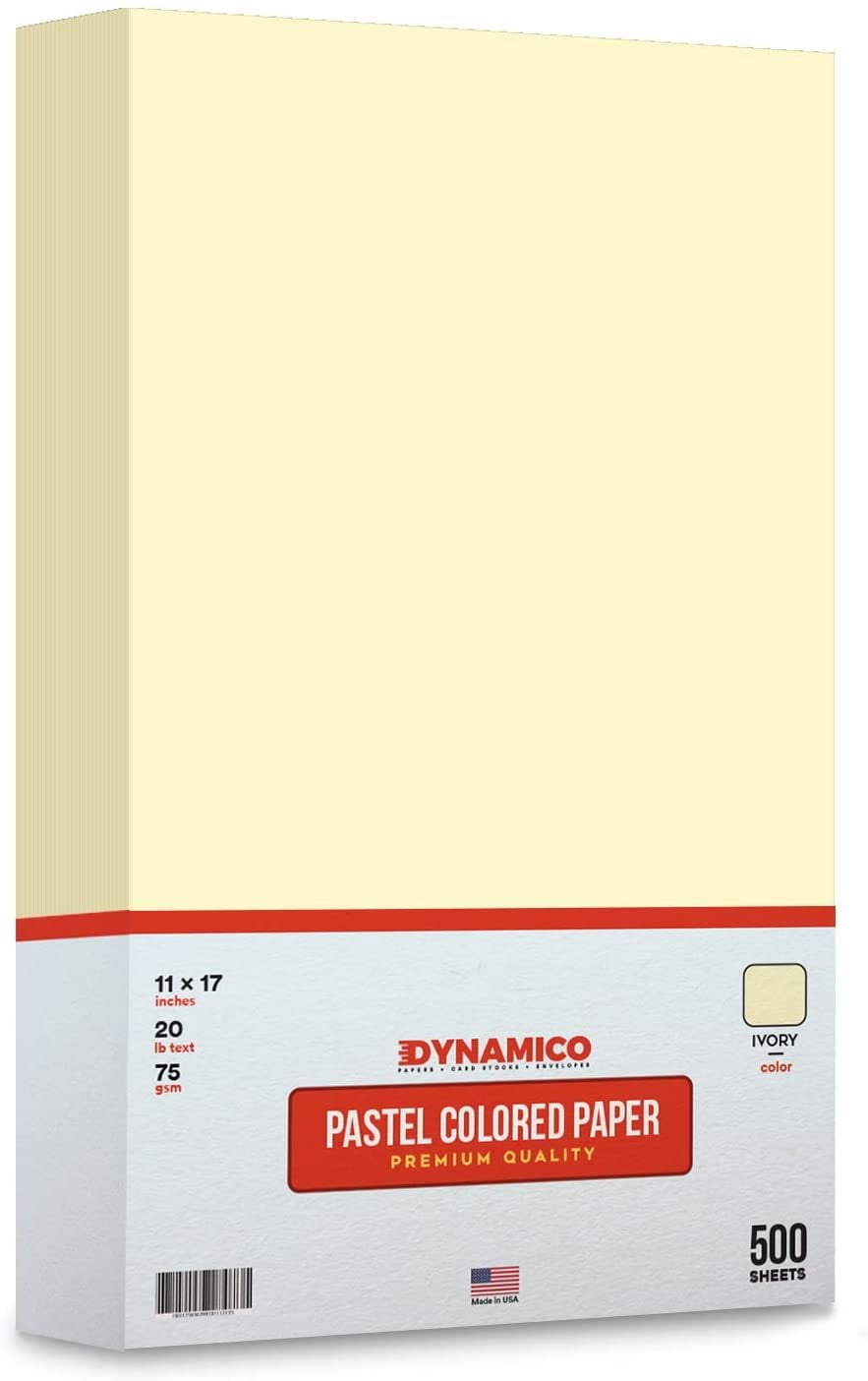 Ivory 11 x 17" Pastel Light Color Regular Paper, Big Size Colored ...