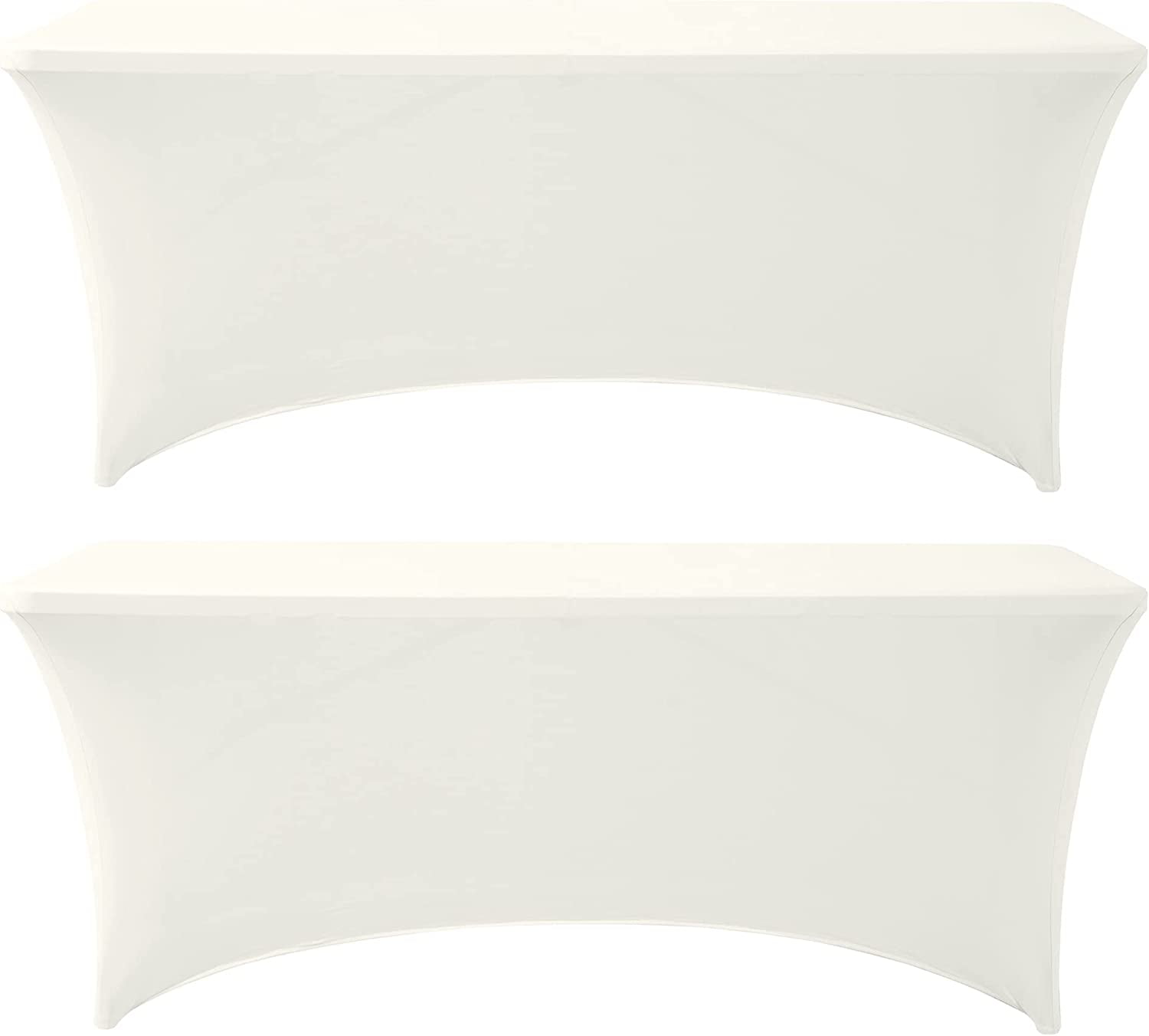 Banquet Tables Pro, Ivory Stretch Spandex Table Covers, 6 Foot ...
