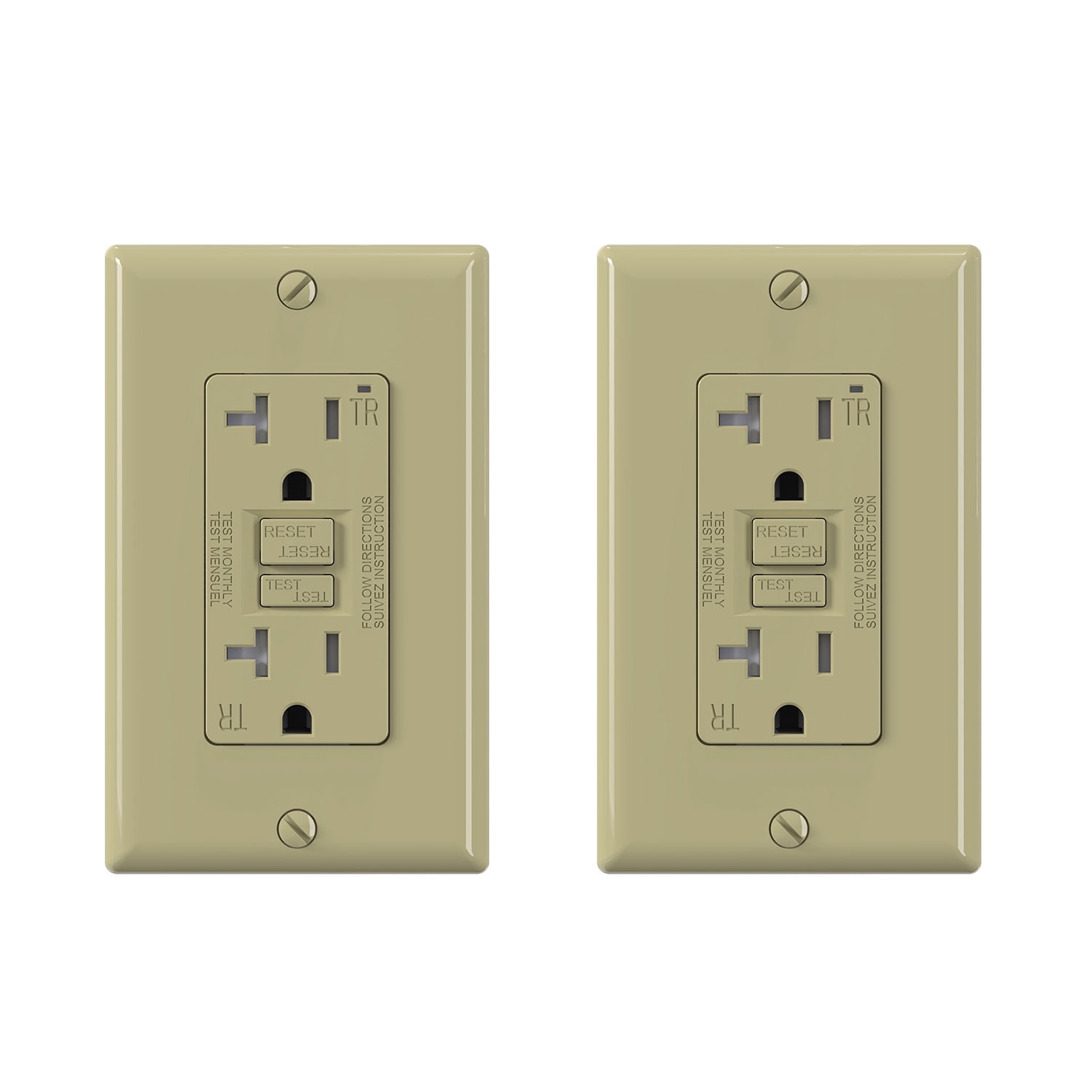 GFCI Outlet 20 Amp, Self-Test GFCI Electrical Outlet with Thinner ...