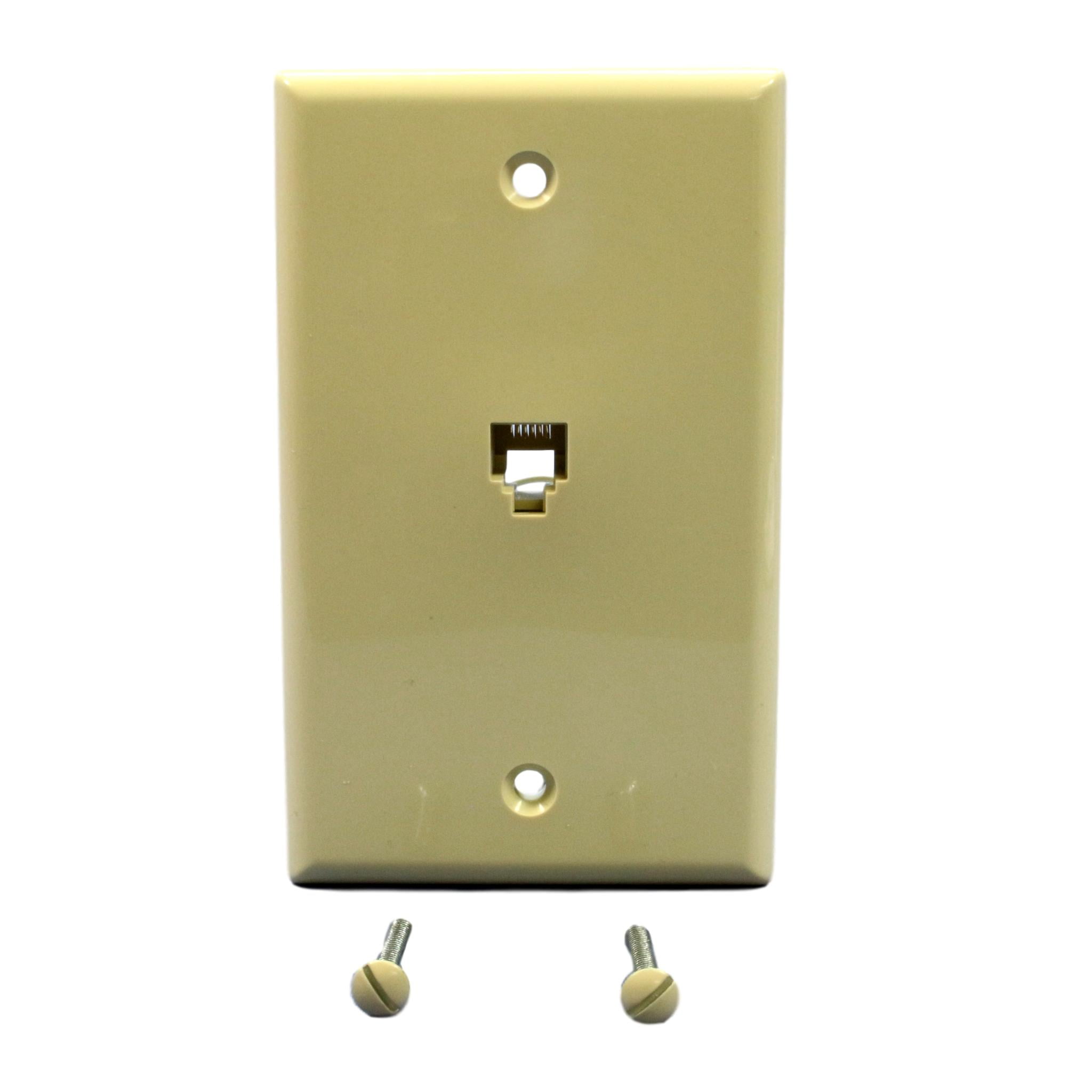 Ivory 6-Wire Phone Jack Telephone Wall Plate 40238-I - Walmart.com