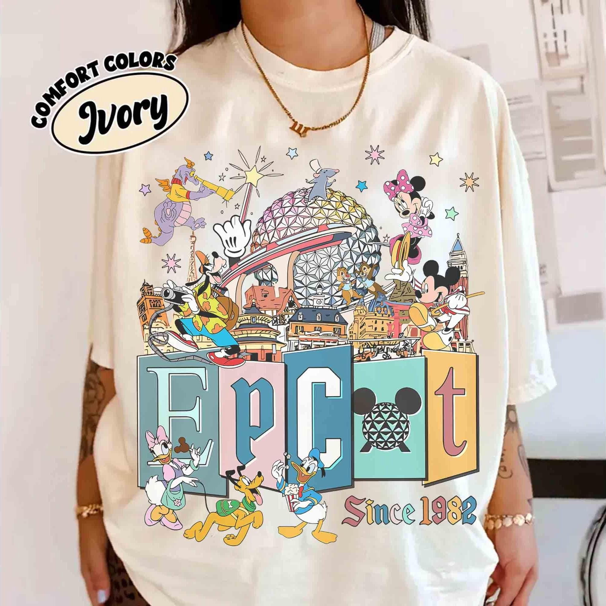 Ivory Animated Friends & Sphere Landmark T-Shirt, Commemorative Mouse ...