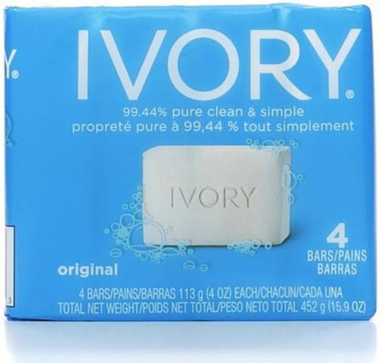 Ivory Bar Soap, 4 oz, 4 Bars, Gentle and Hydrated, Lightly Scented, 99. ...