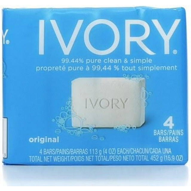 Ivory Original Bar Soap, Pure Clean & Simple, Lightly Scented, 4 oz ...