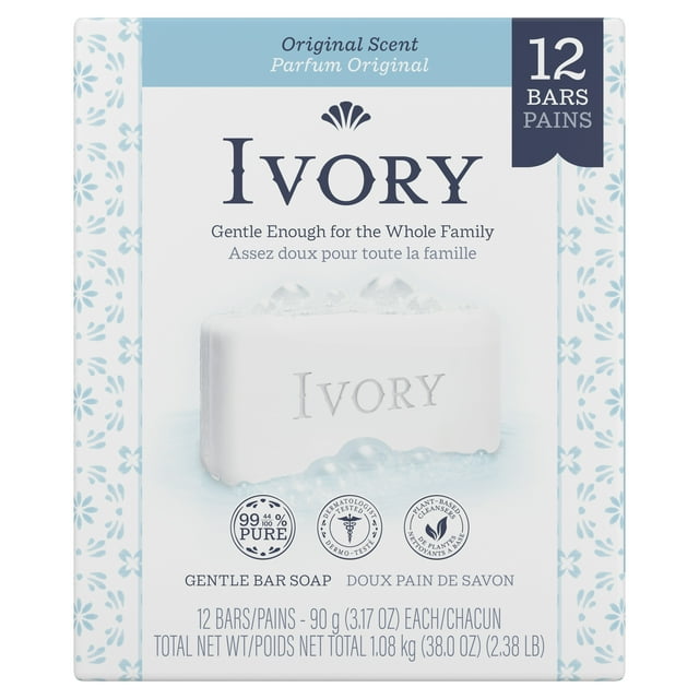 Ivory Bar Soap, Original Scent, 12 Count, 3.17 oz - Walmart.com