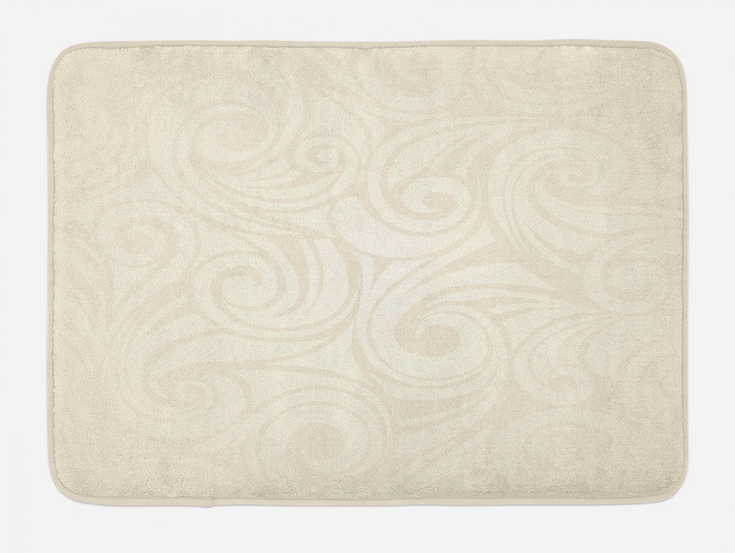 Ivory Bath Mat, Victorian Curved Renaissance Style Leaves Branches ...