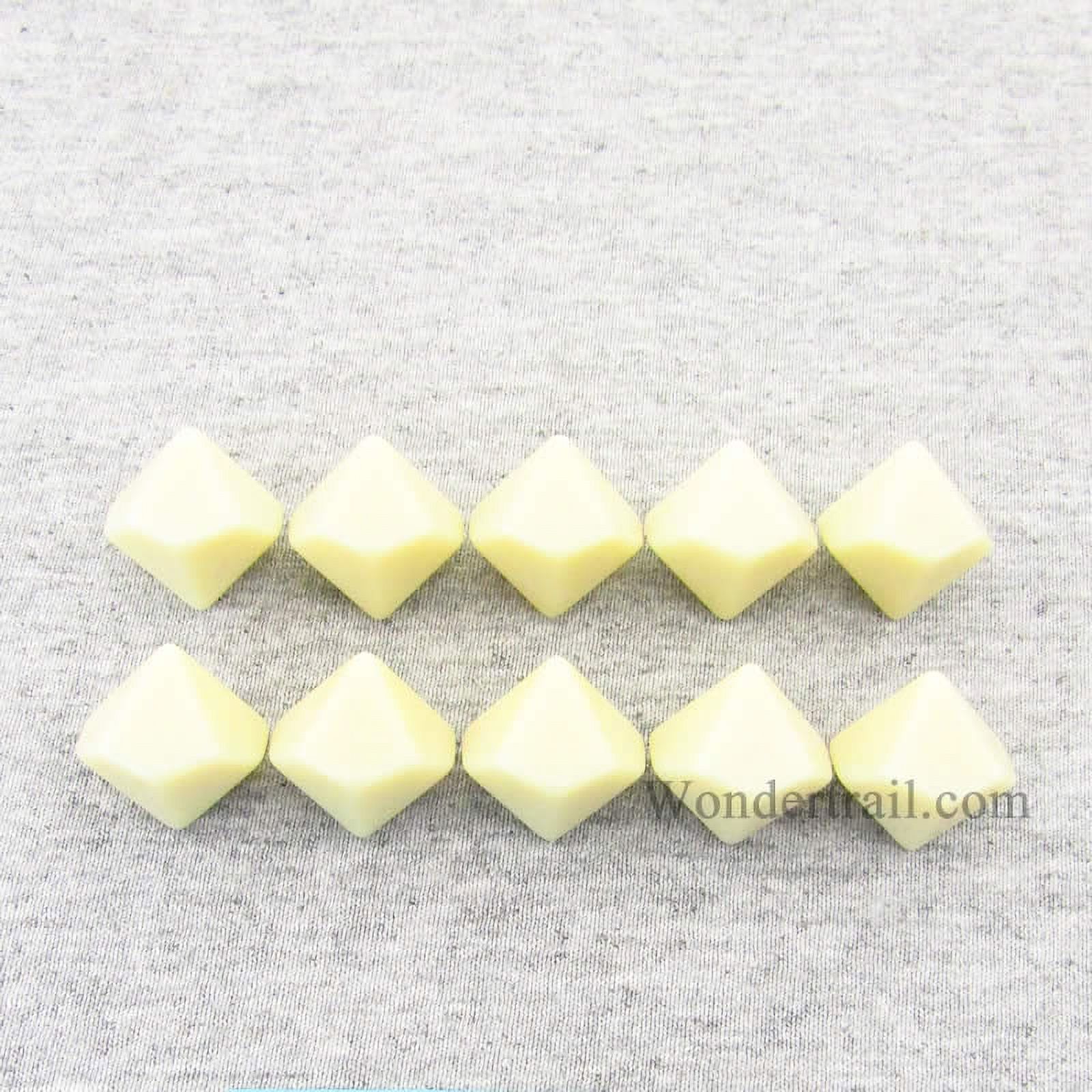 Ivory Blank Dice with No Pips D10 16mm (5/8in) Pack of 10 Chessex ...