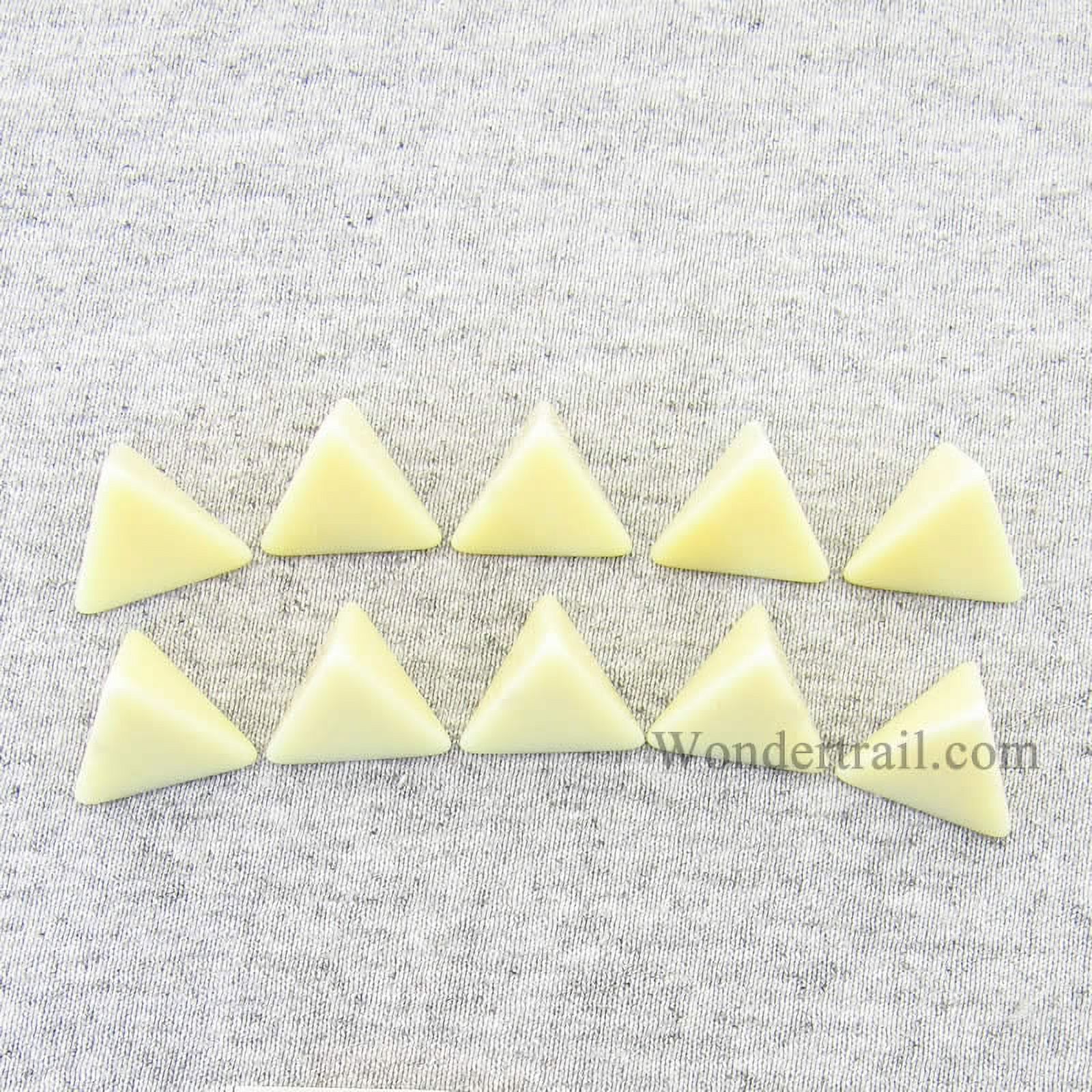 Ivory Blank Dice with No Pips D4 16mm (5/8in) Pack of 10 Chessex ...