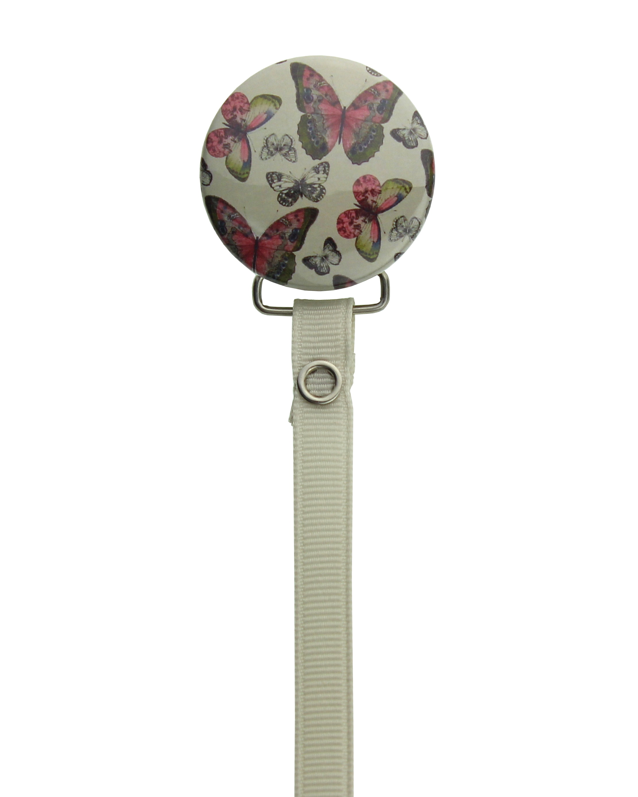 Ivory Butterflies Pacifier Clip with Matching Ribbon - Walmart.com