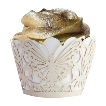 Metallic Gold Cupcake Wrappers (25pcs, Standard Size) Grease Resistant ...