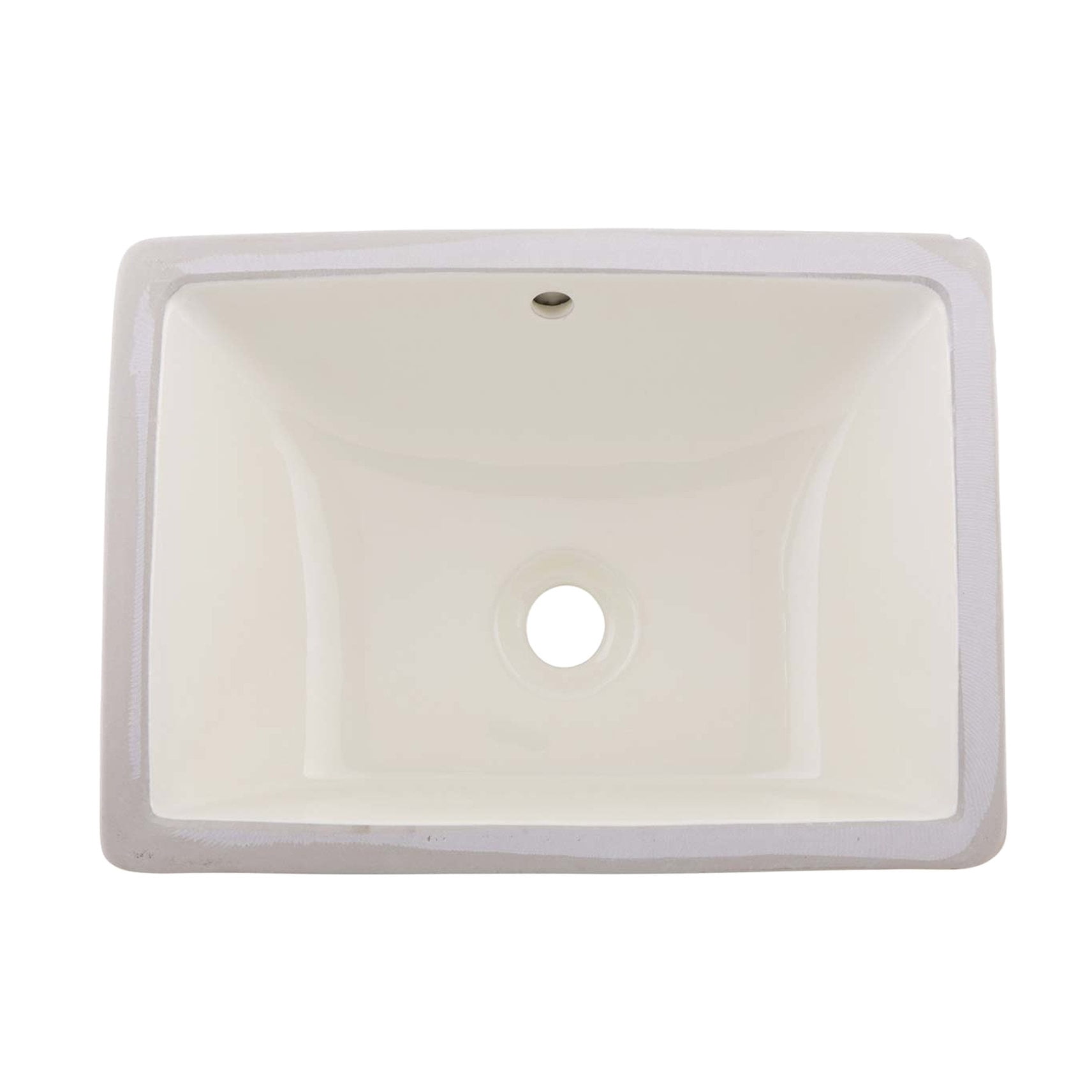 Ivory Ceramic Square Undermount Bathroom Basin with Smooth Surface for ...