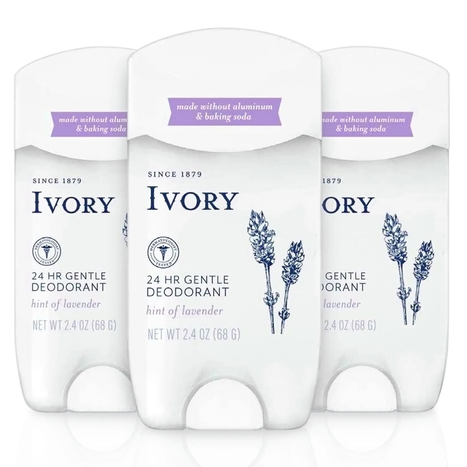 Ivory Deodorant, Hint of Lavender, 2.4 oz, Gentle, 3 Pack - Walmart.com
