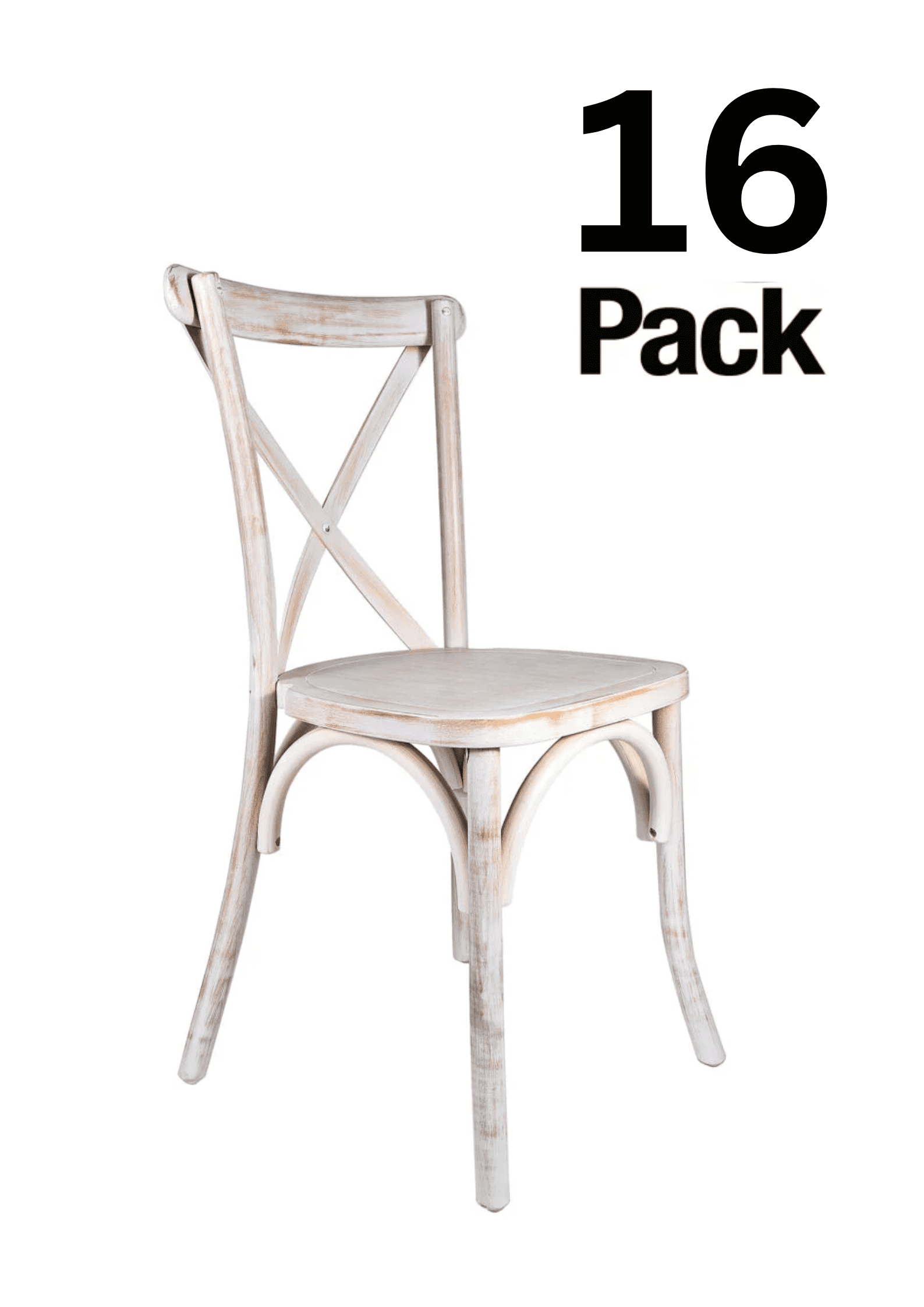 Ivory Distressed ToughWood Cross Back Chair by Chivari, 16 Chair Bundle by Chivari - Walmart.com