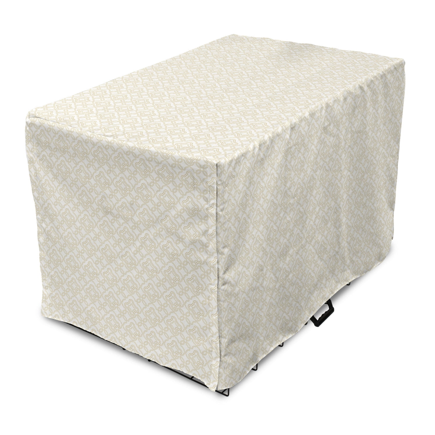 Ivory Dog Crate Cover, Geometric Shabby Form Motif with Classic Effect ...