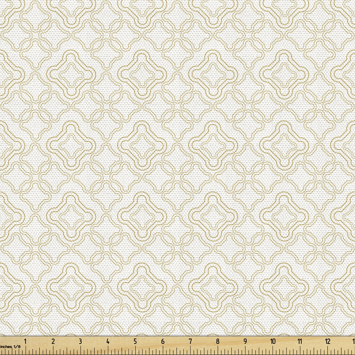 Ambesonne Ivory Fabric by the Yard Upholstery, Rococo Style Oriental ...