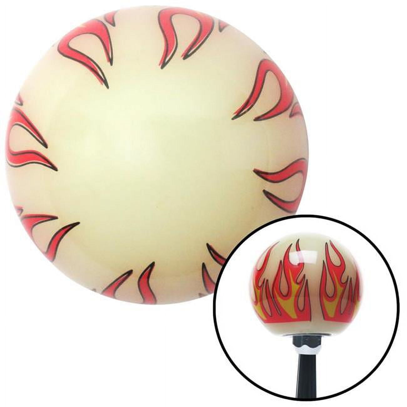 Ivory Flame Shift Knob with 0.312-24 Insert Shifter Auto Manual Custom ...