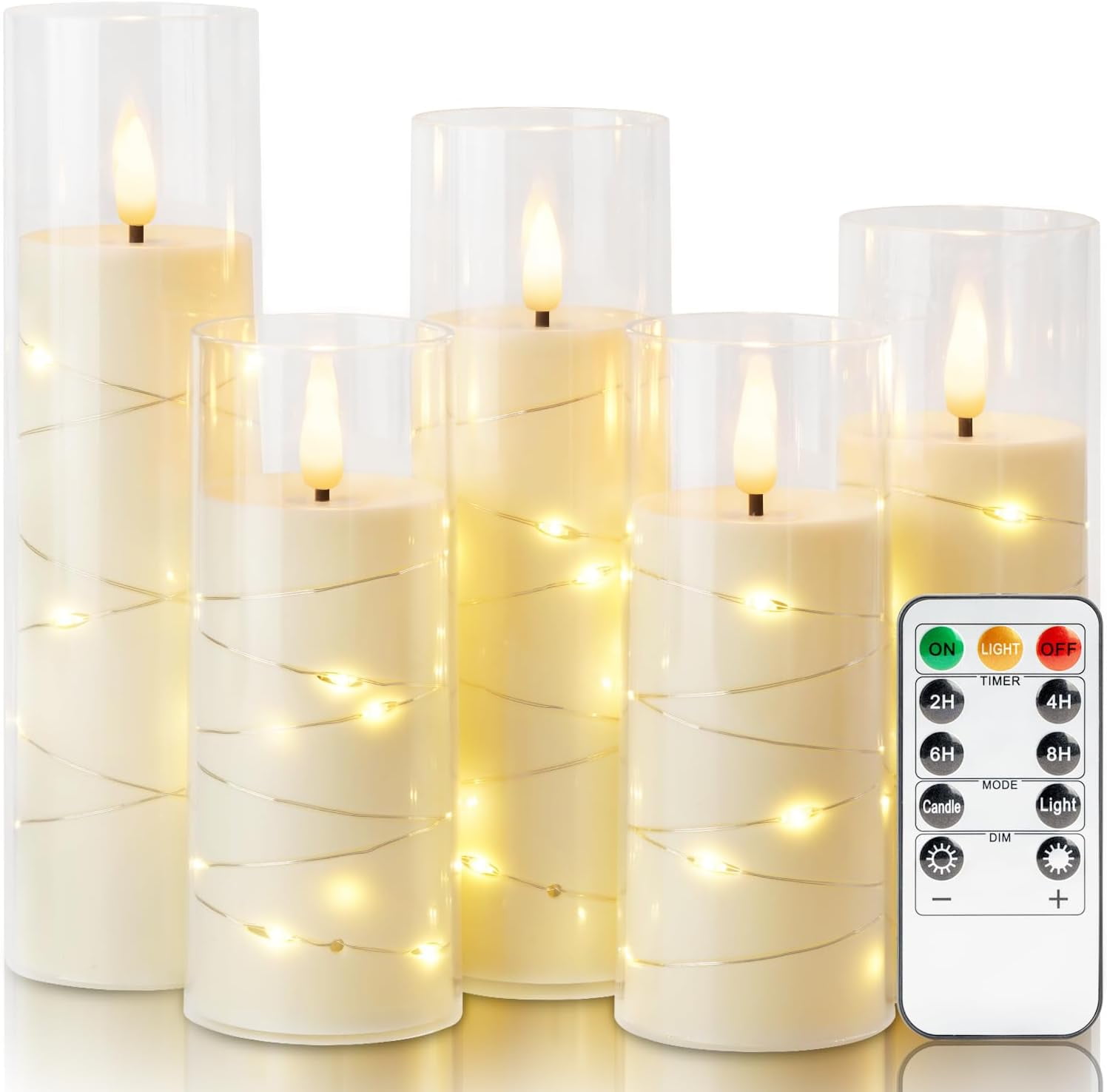 Ivory Flameless LED Candles with Remote Control & Timer, Battery ...