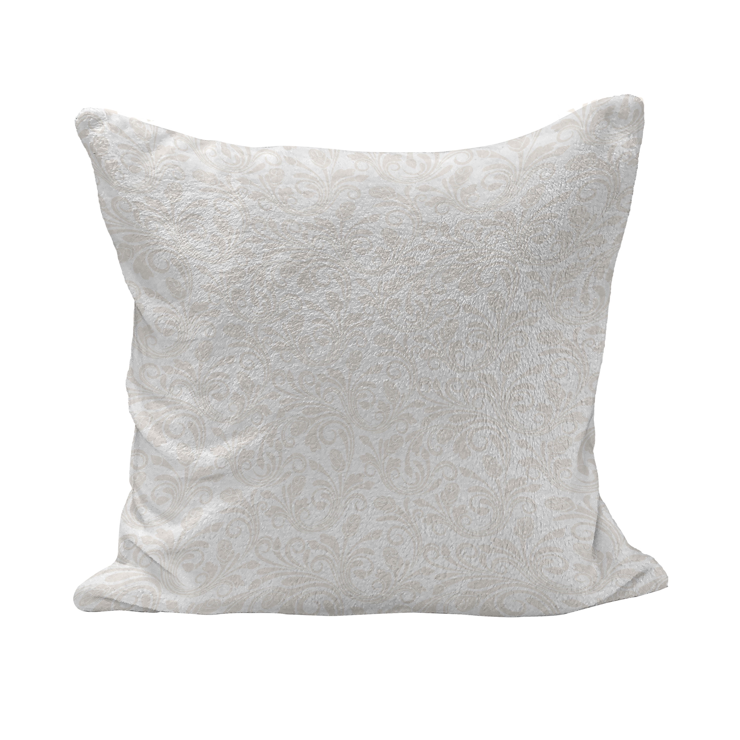 Ivory Fluffy Throw Pillow Cushion Cover, Medieval Victorian Petals ...
