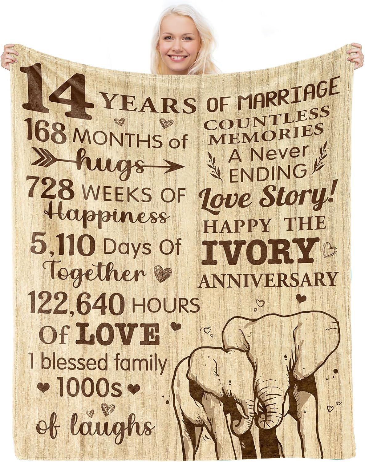 Ivory Gifts for 14th Anniversary Blanket, 14th Anniversary Wedding ...