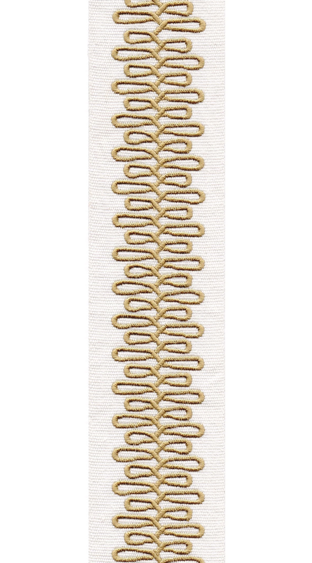 Ivory Grey Cotton Canvas Trim - 2.5" Wide - Linked Oval Pattern ...