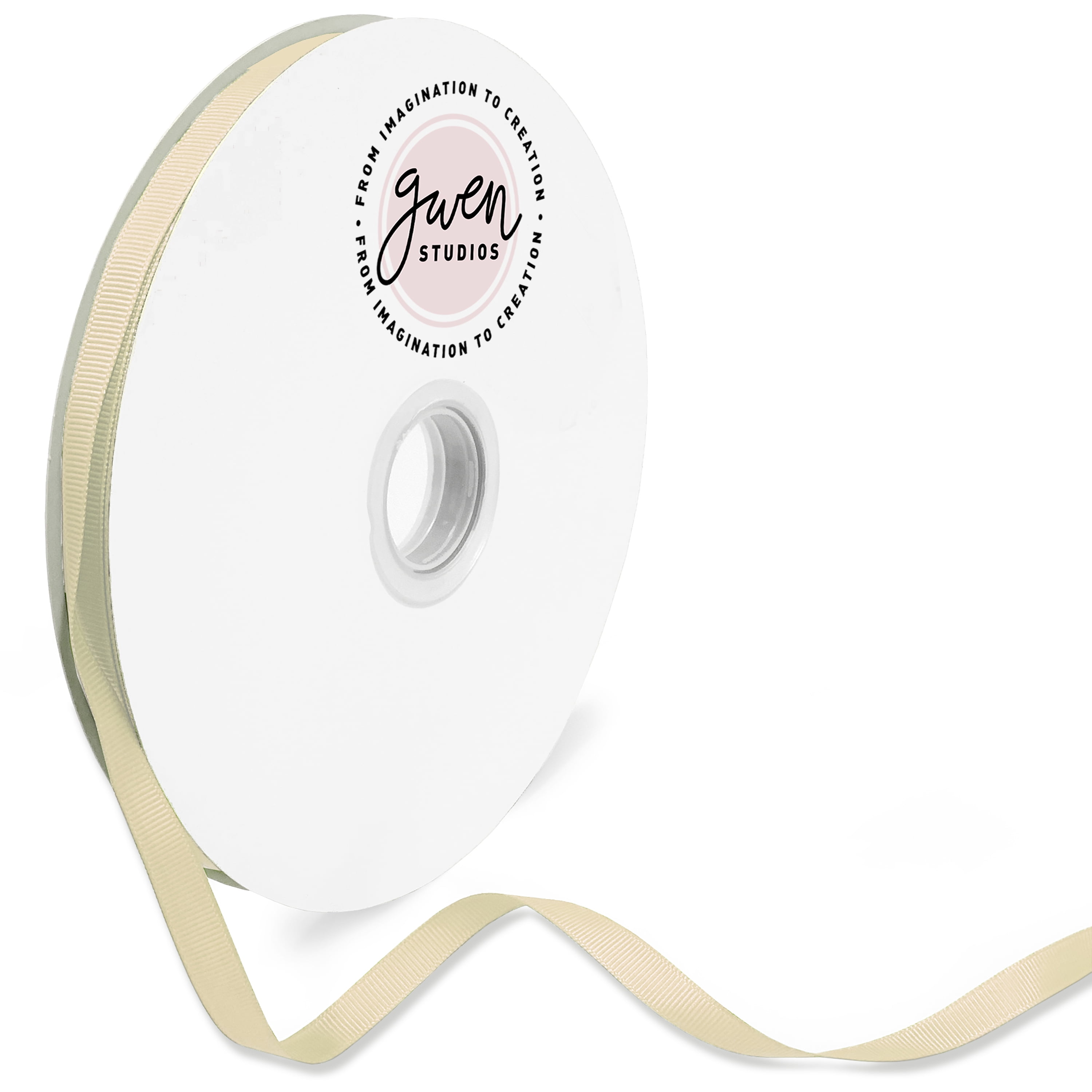 Ivory Grosgrain Ribbon for Crafts and Bows, 3/8" x 100 Yards by Gwen ...