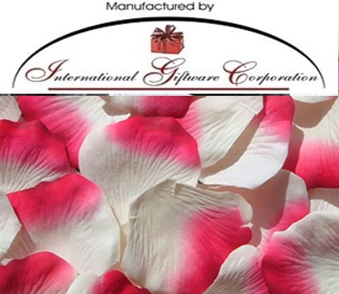 Ivory / Hot Pink - Two Tone - 100 Silk Rose Petals Wedding Favors ...