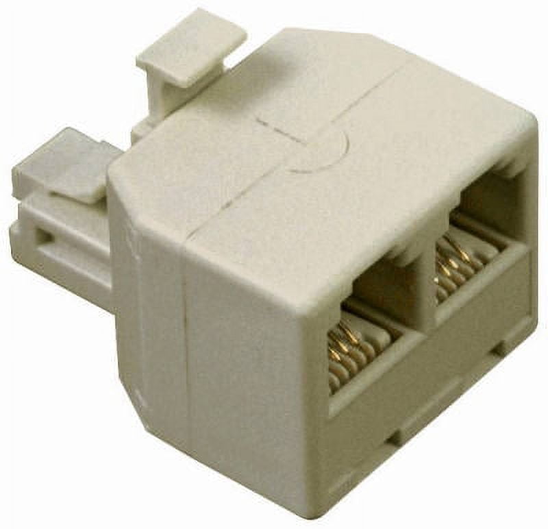 Ivory Modular Duplex Jack Plug 6 Wire Jack Allows Use Of Two Phones O ...