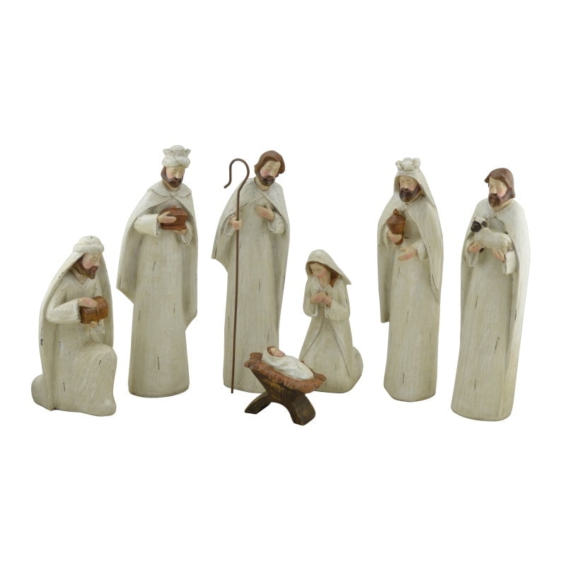 Ivory Nativity Set Polyresin 12" (7Pcs) - Walmart.com